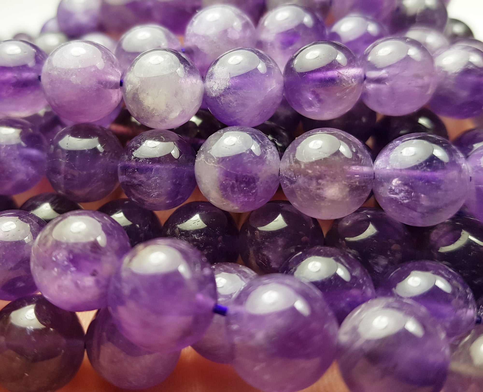 10mm Amethyst Round Beads Genuine Gemstone Natural Jewelry Making ...