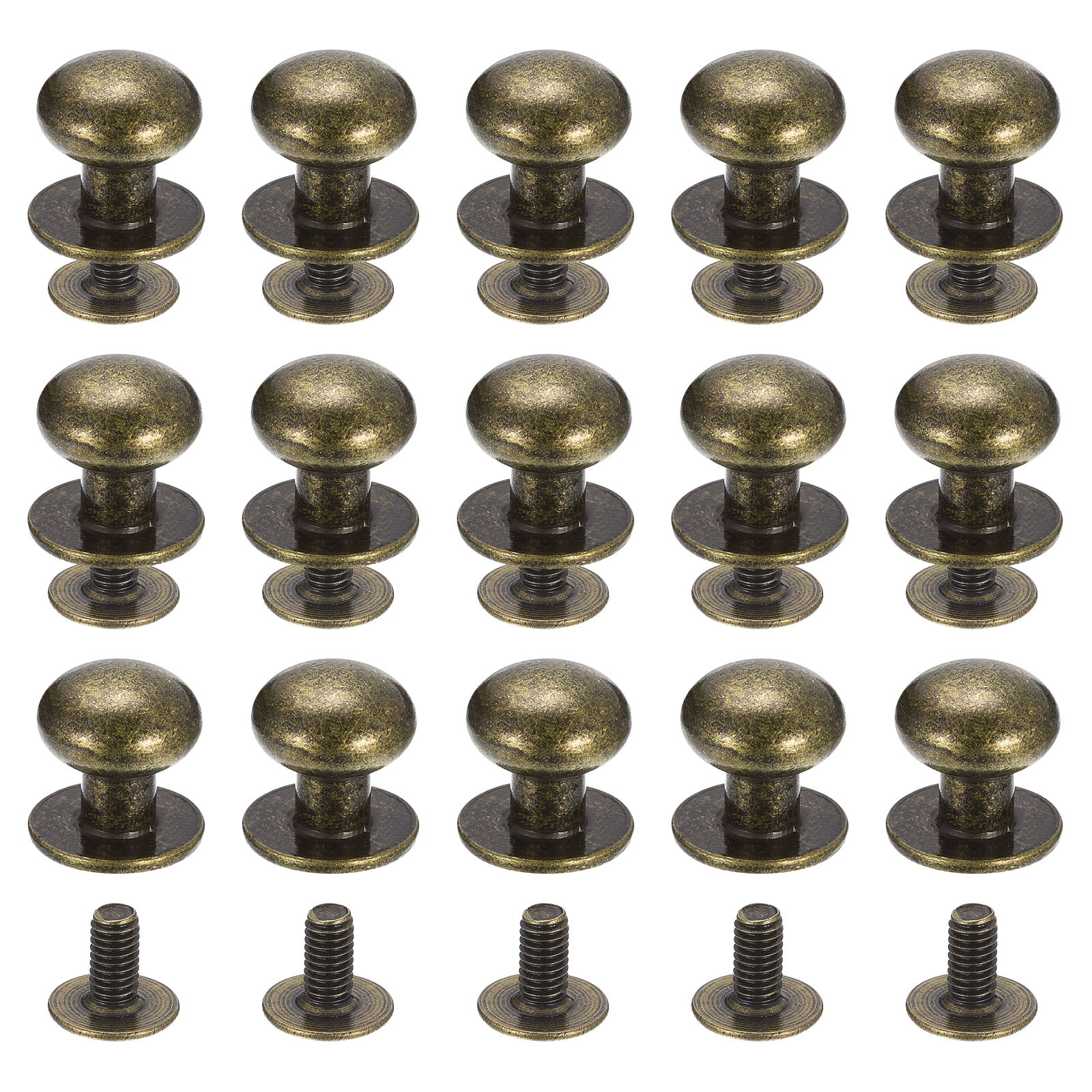 10mm Ball Head Stud Rivets Screw Back, 15Pack Round Head Button Nipple ...