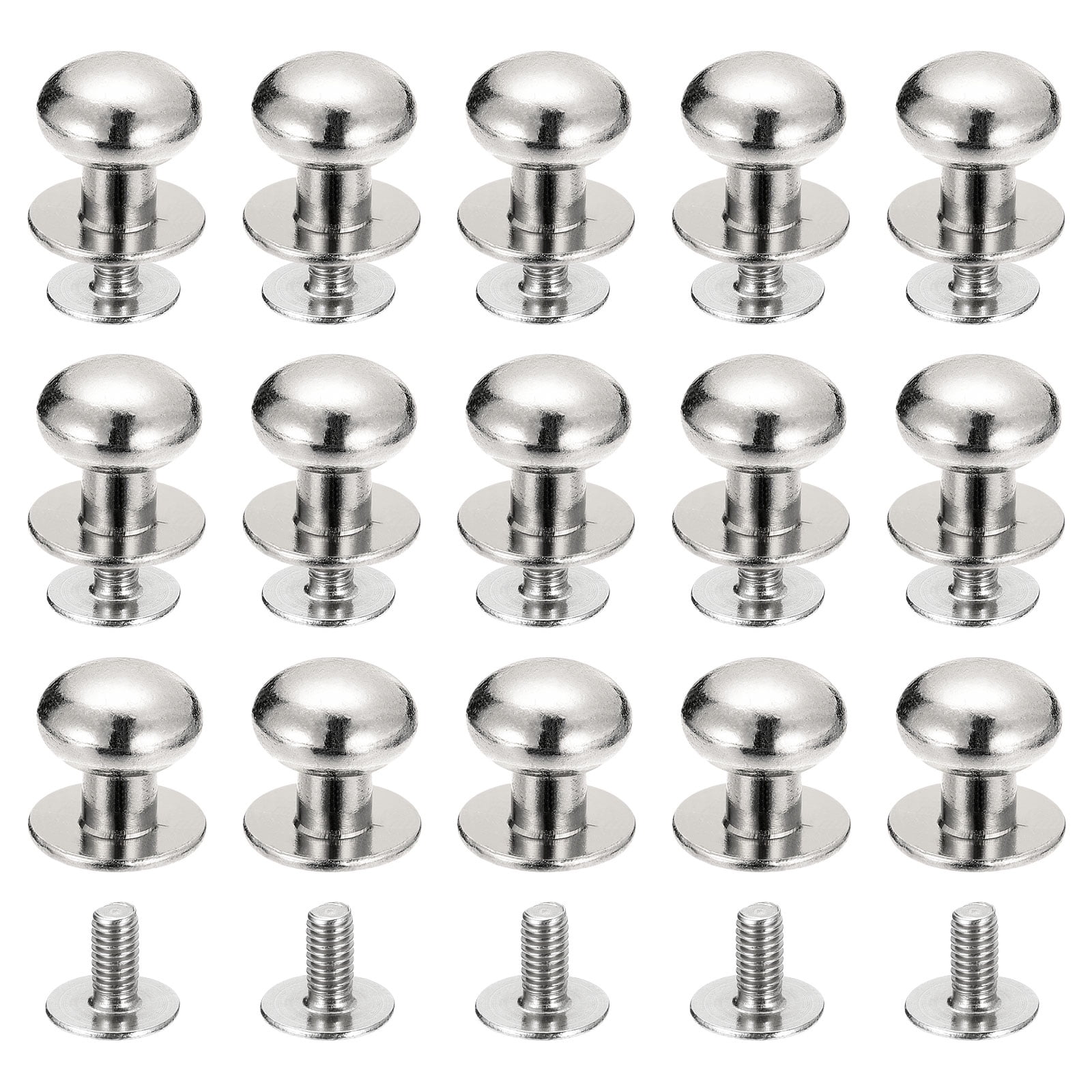 10mm Ball Head Stud Rivets Screw Back, 15Pack Round Head Button Nipple ...