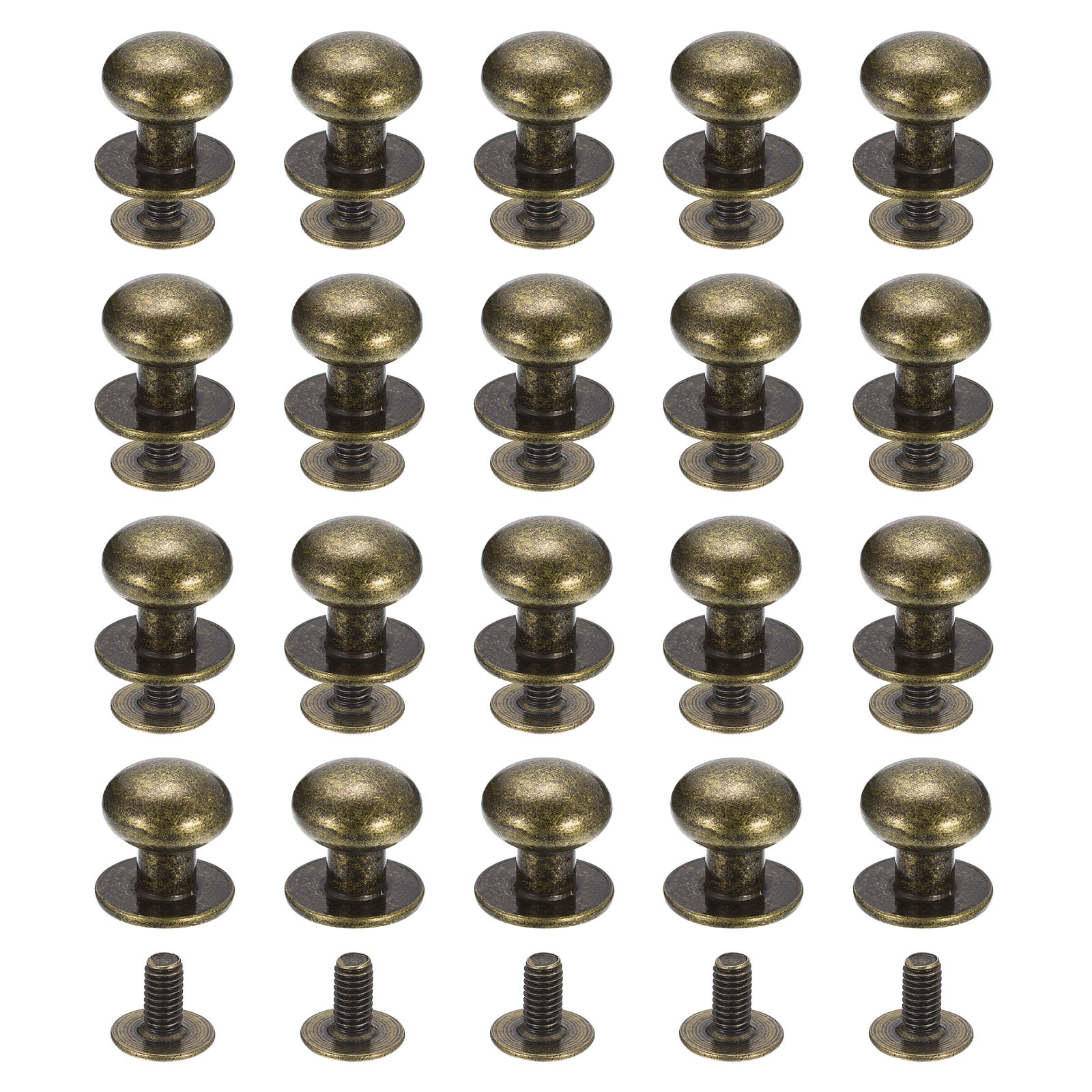 10mm Ball Head Stud Rivets Screw Back, 20Pack Round Head Button Nipple ...