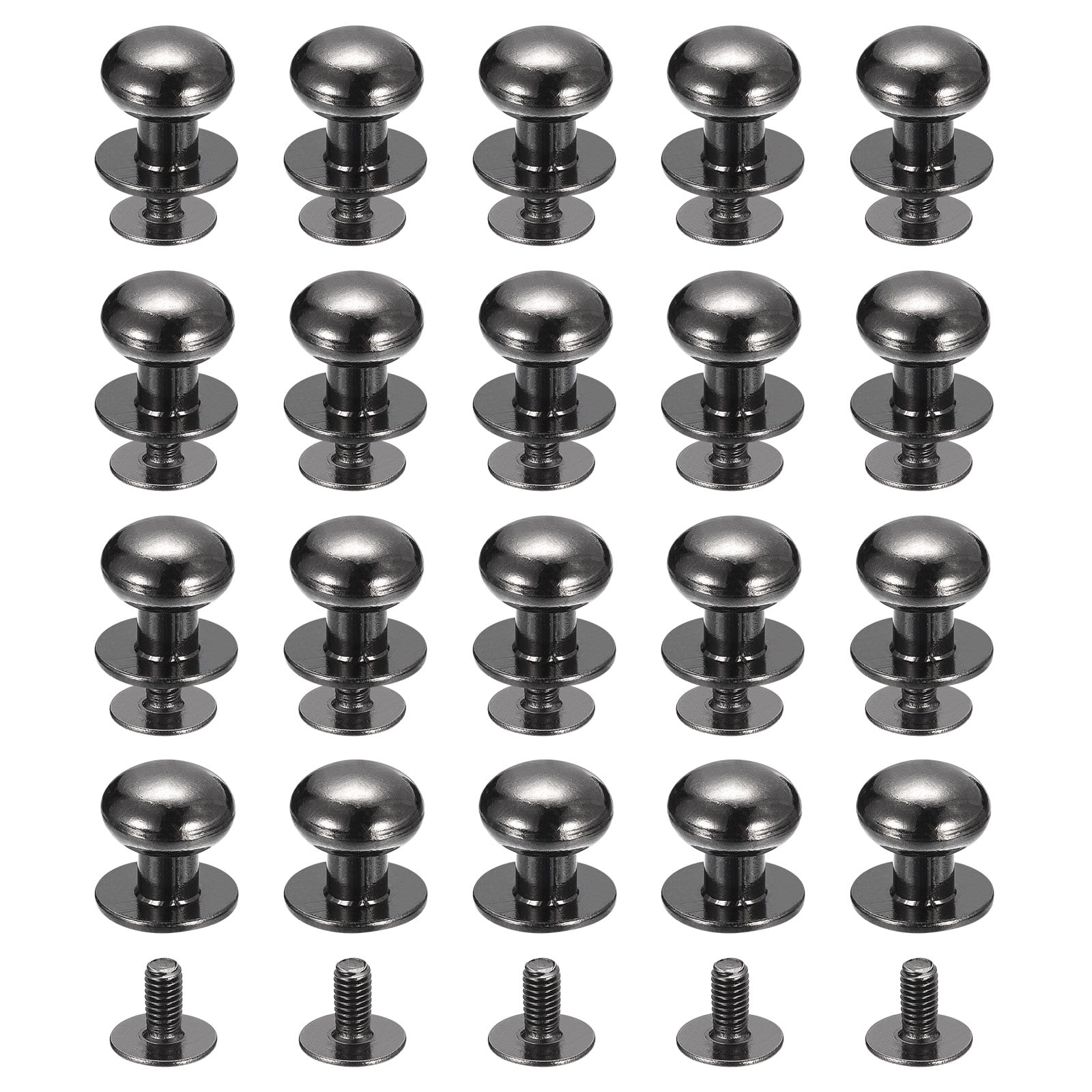 10mm Ball Head Stud Rivets Screw Back, 20Pack Round Head Button Nipple ...
