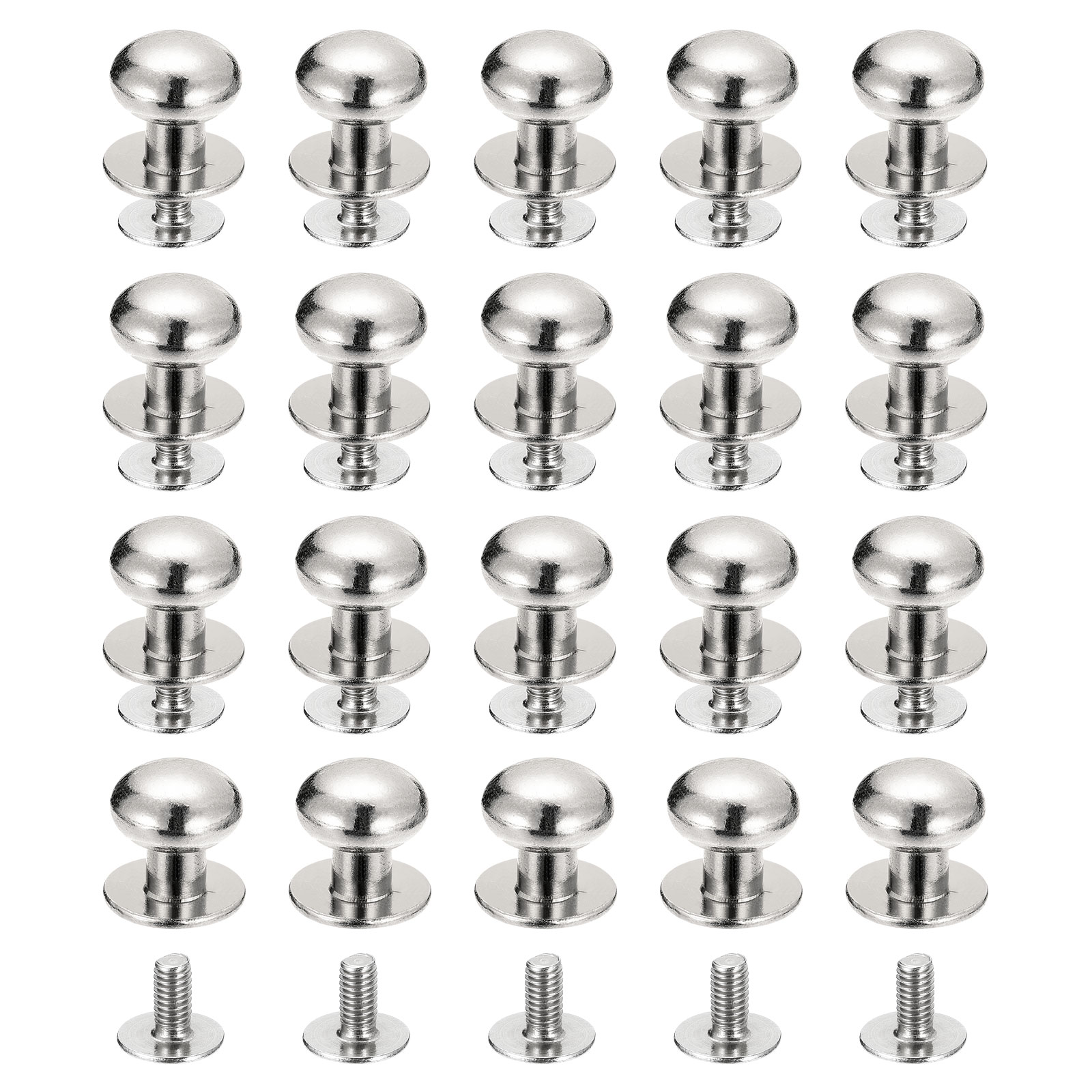 10mm Ball Head Stud Rivets Screw Back, 50Pack Round Head Button Nipple ...