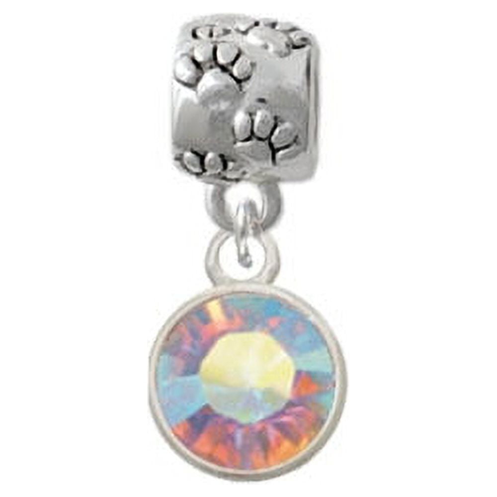 10mm Clear AB Oktant Crystal Drop - Paw Print Charm Bead - Walmart.com