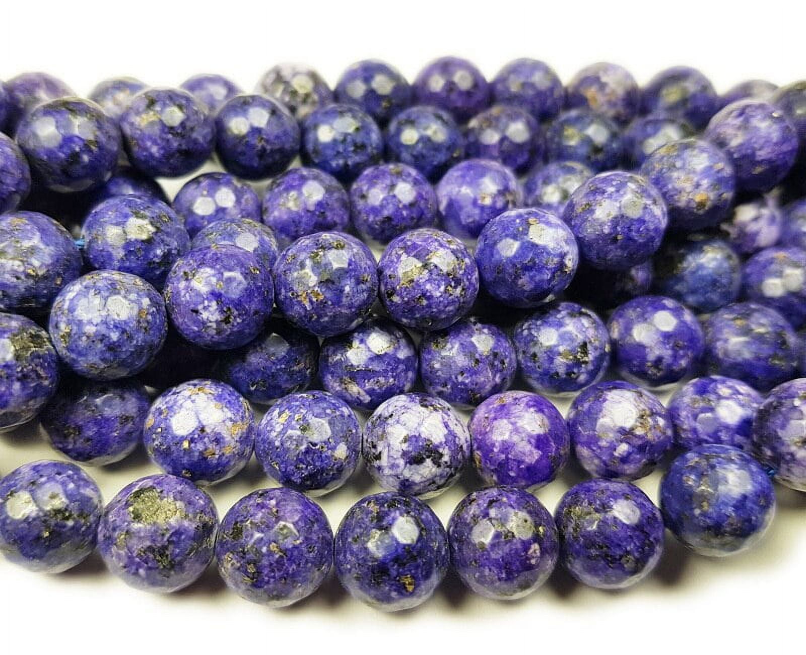 10mm Dark Purple Jade Faceted Round Beads Genuine Gemstone Natural ...