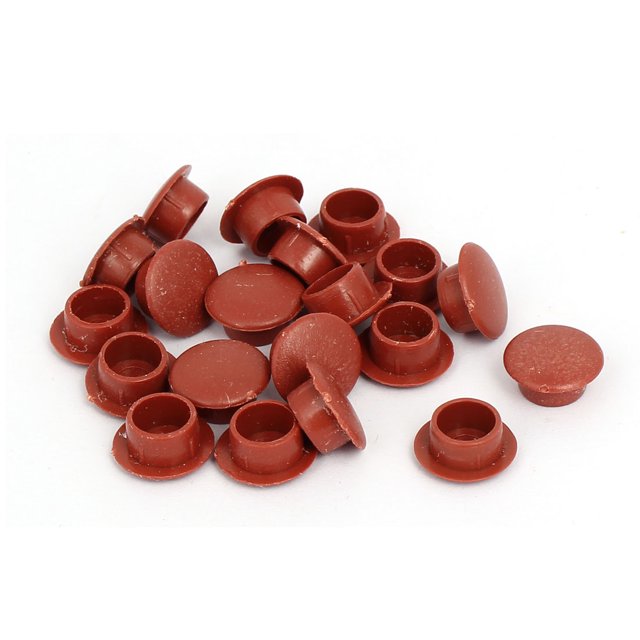 10mm Dia Plastic Round Flush Mounted Tube Insert Hole Plugs Brown 20pcs ...