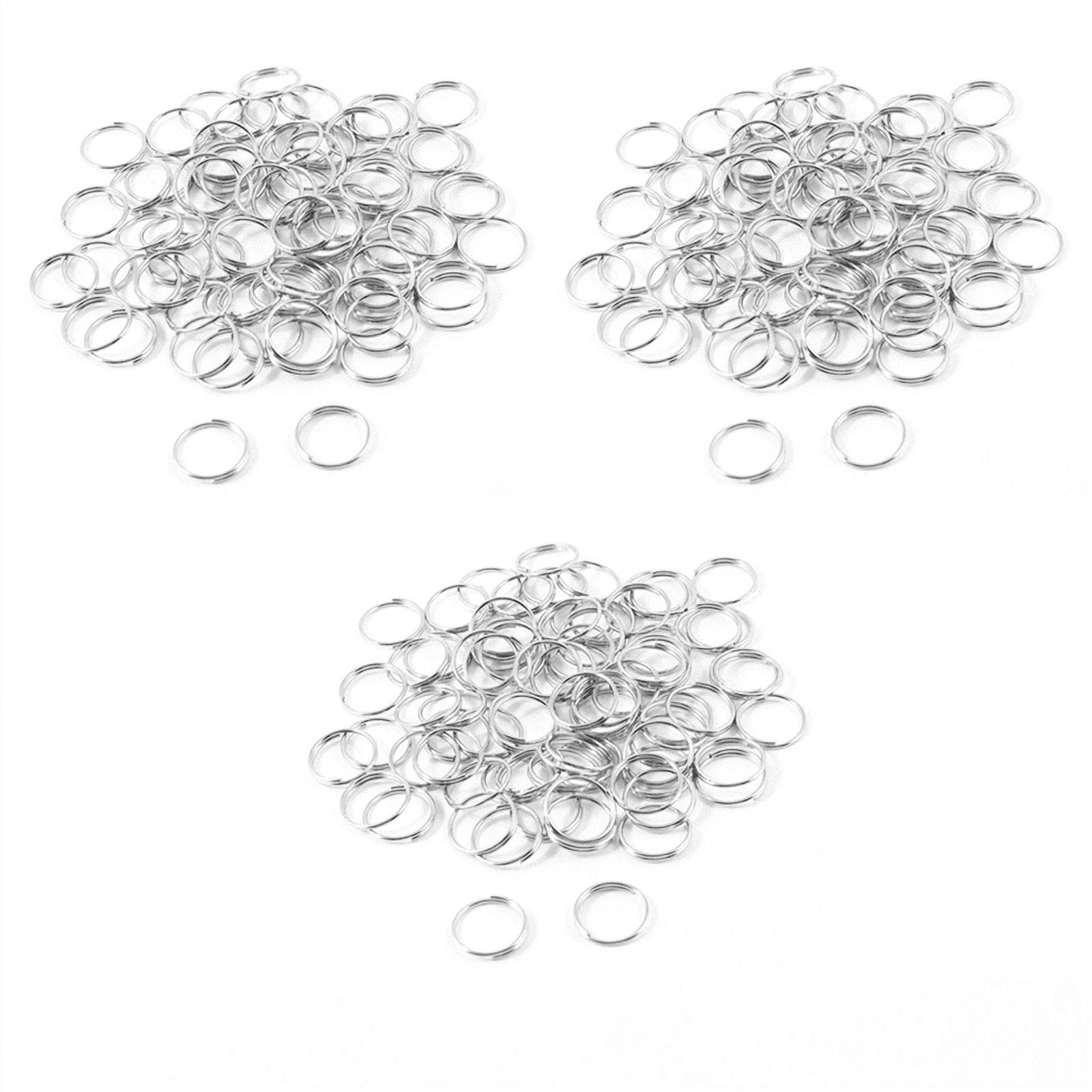 10mm Dia Silver Tone Metal Split Loop Key Rings Holders Replacement 240 ...