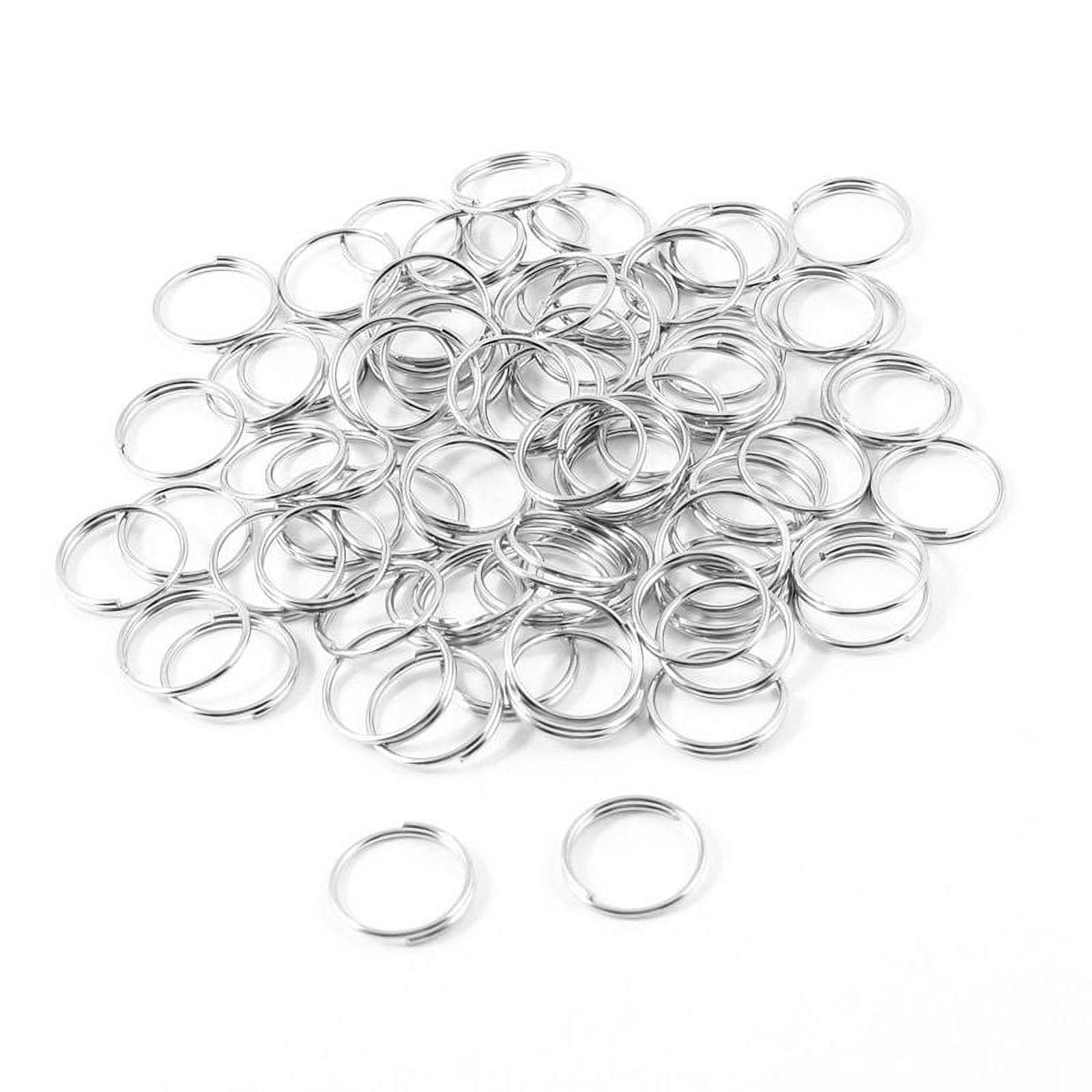 10mm Dia Silver Tone Metal Split Loop Key Rings Holders Replacement 80 ...