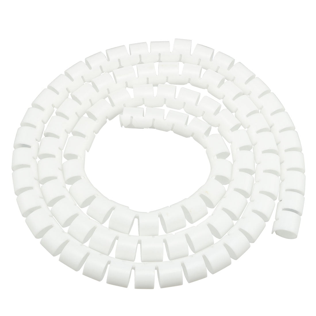 10mm Flexible Spiral Tube Cable Wire Wrap Computer Manage Cord White 1M ...
