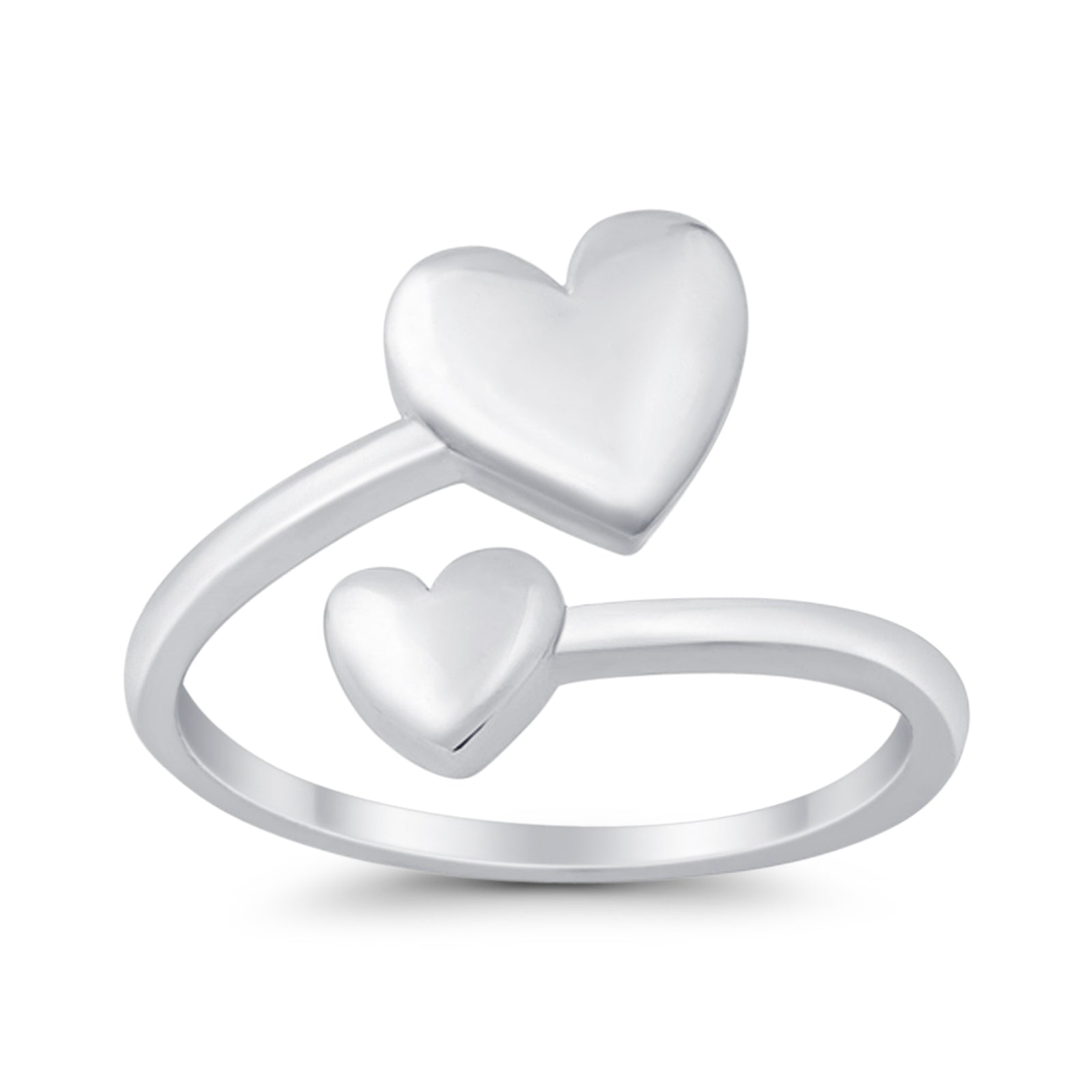 10mm - Hearts Toe Band Ring 925 Sterling Silver Thin Adjustable Stylish ...