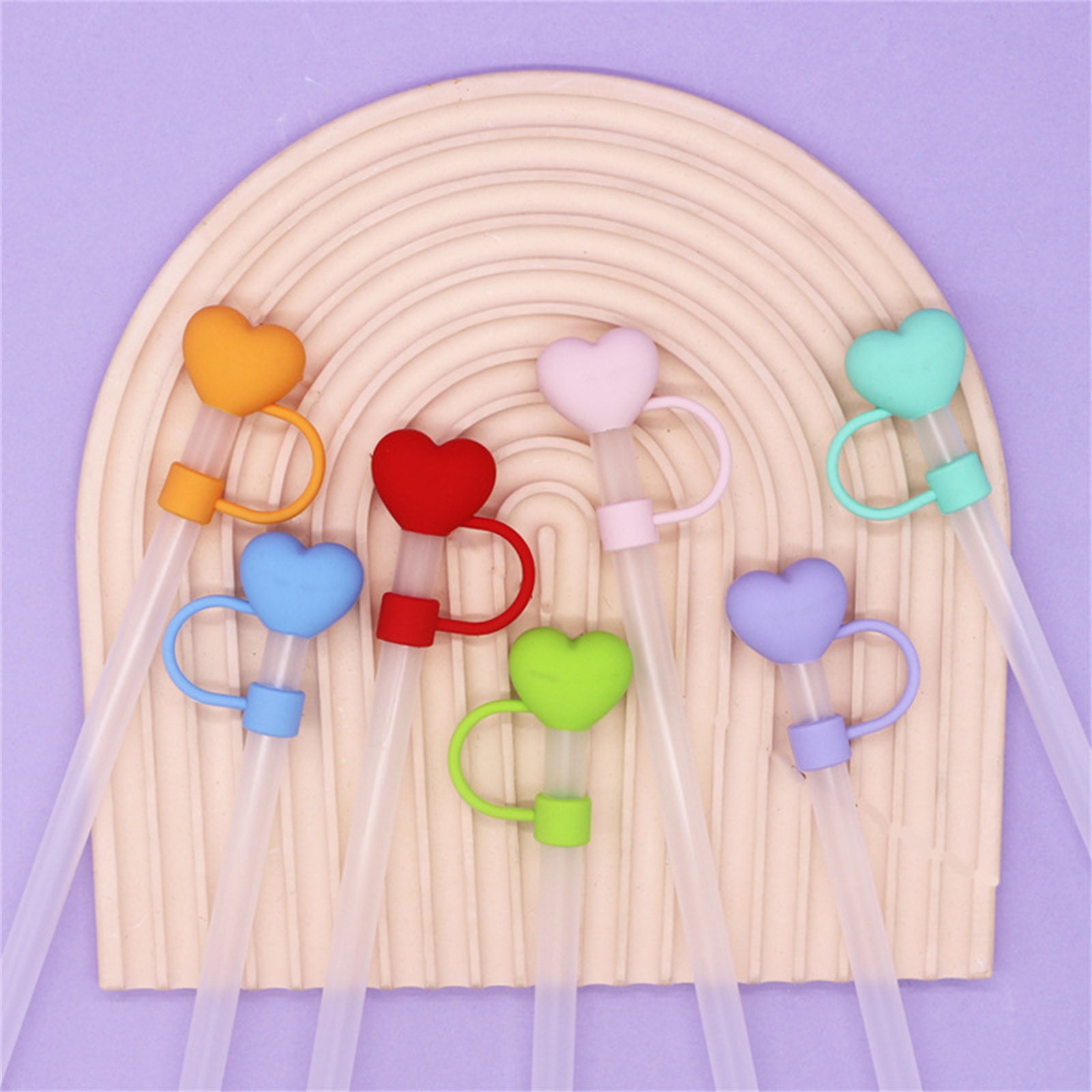 10mm Large Caliber Heart Straw Stopper, Soft Rubber Design, Cute ...
