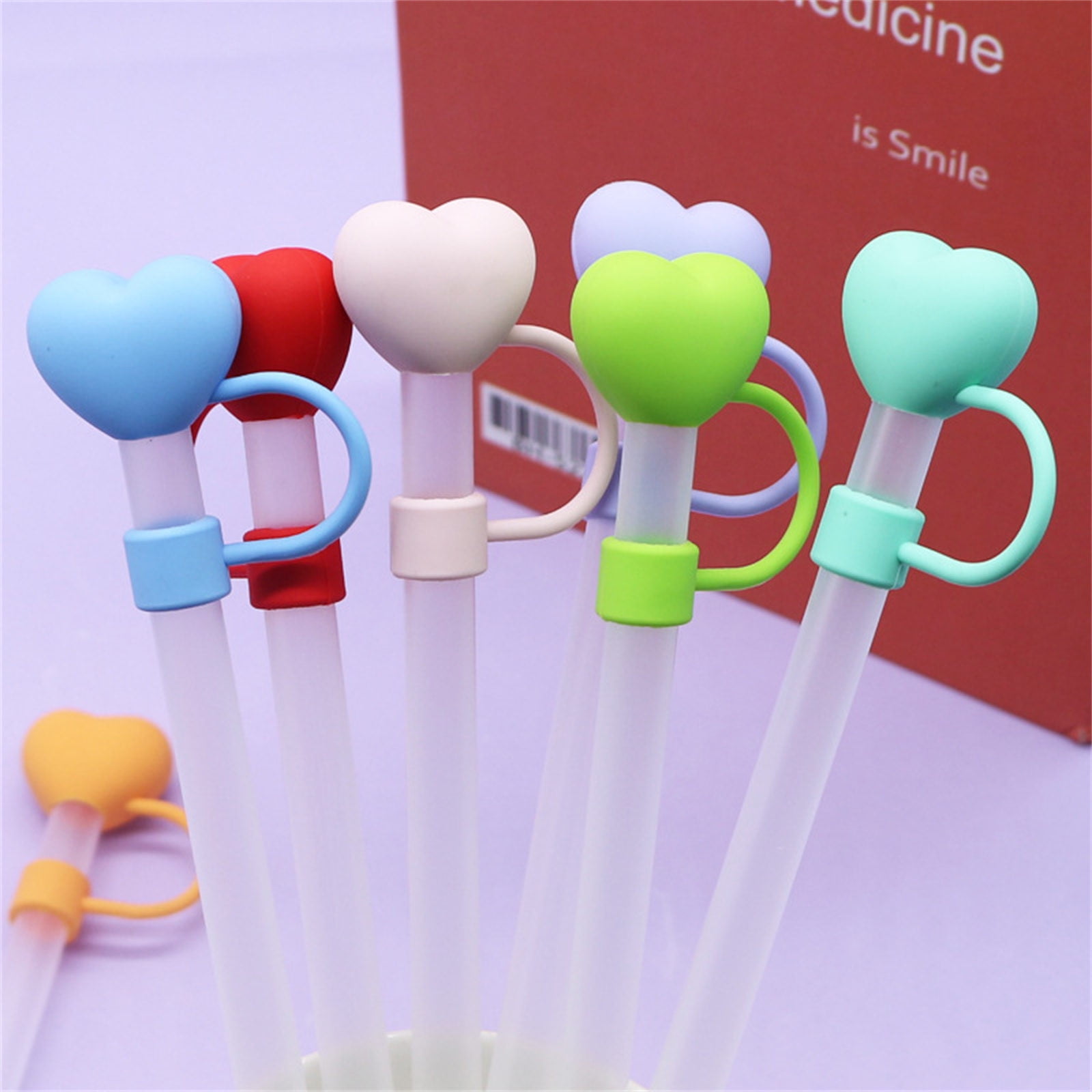 10mm Large Caliber Straw Stopper, Heart-shaped Soft Rubber Cover, Cute ...
