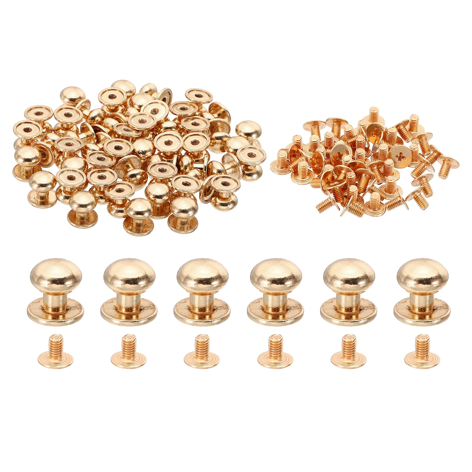 10mm Leather Rivets, 30 Sets Round Button Head Studs Metal Screw Studs ...