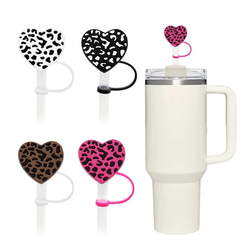 10mm Leopard Straw Cover for 40oz & 30oz Tumbler, Reusable Straw Tips ...