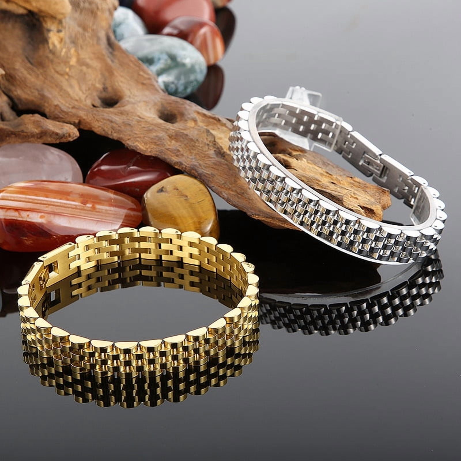 10mm Men's Adjustable Titanium Steel Strap Chain Couple Bracelet ...