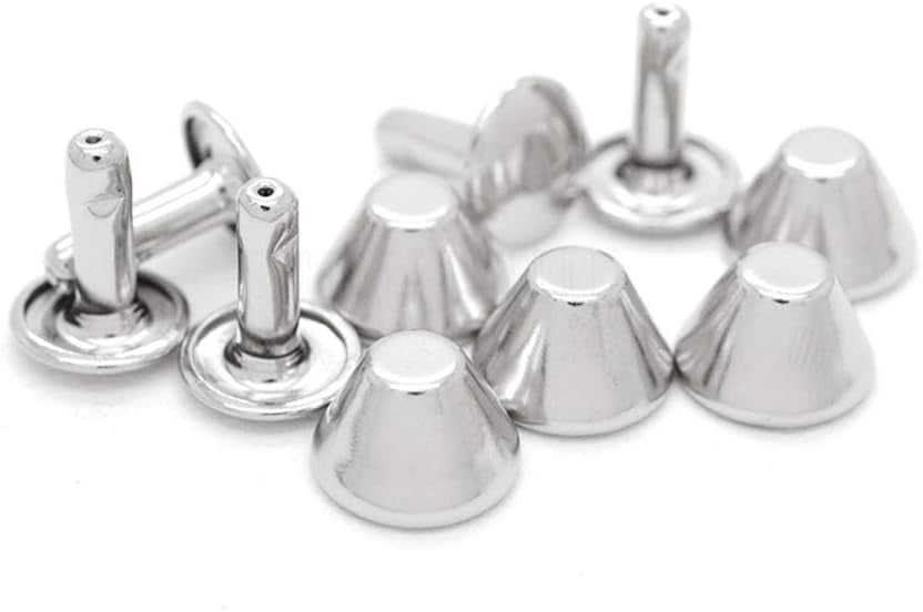 10mm Metal Flat Head Rivet Studs Purse Feet with 9mm Round Post Caps ...