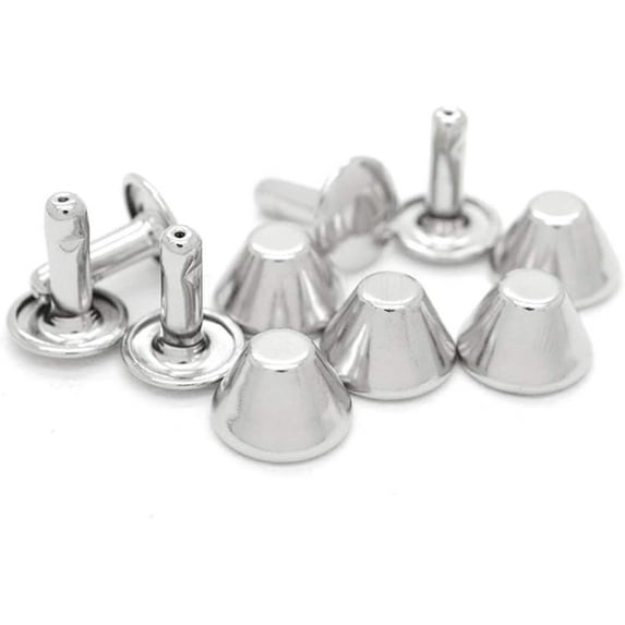 10mm Metal Flat Head Rivet Studs Purse Feet with 9mm Round Post Caps ...