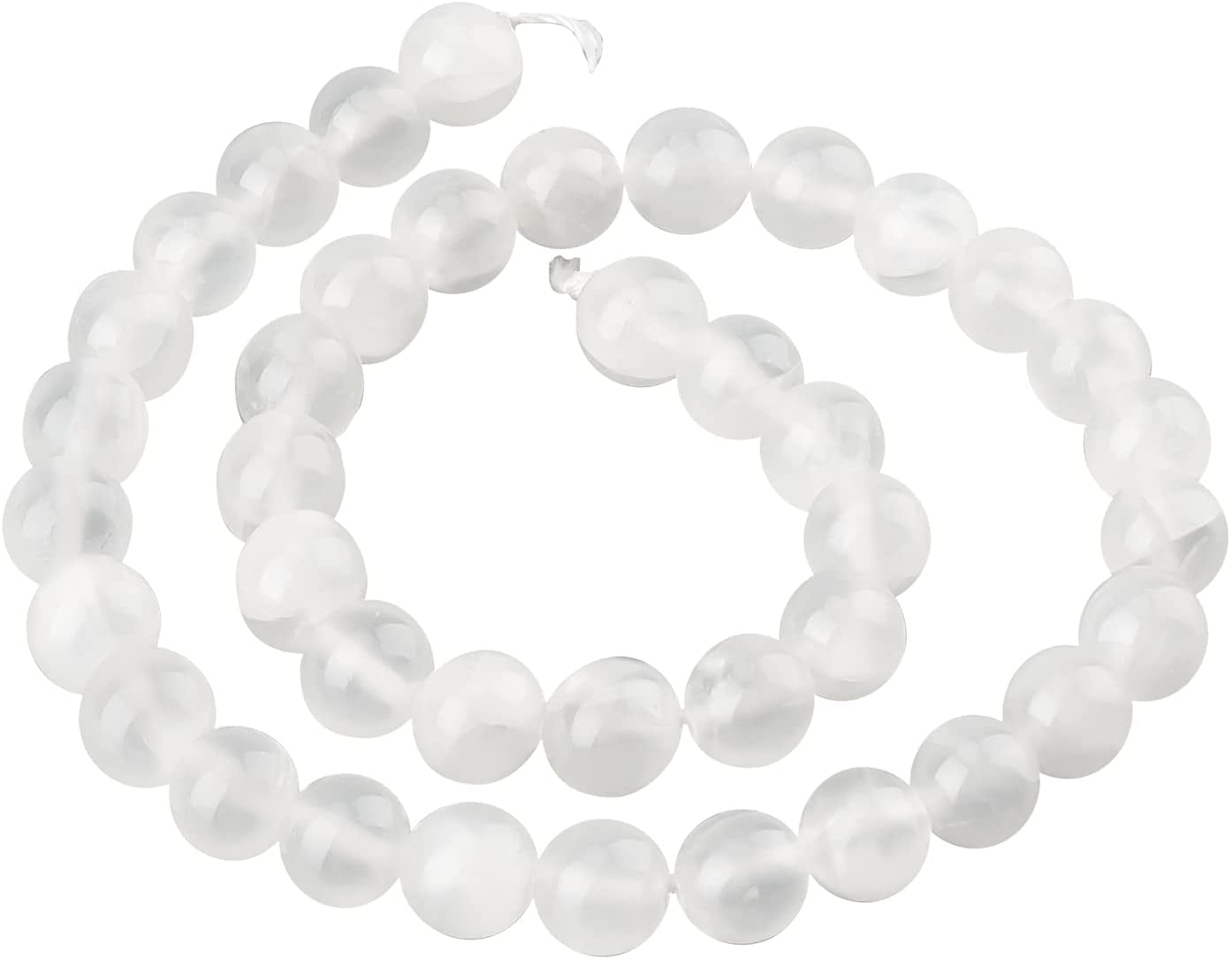10mm Natural Selenite Beads Stands Round Loose Beads Necklace Bead for ...