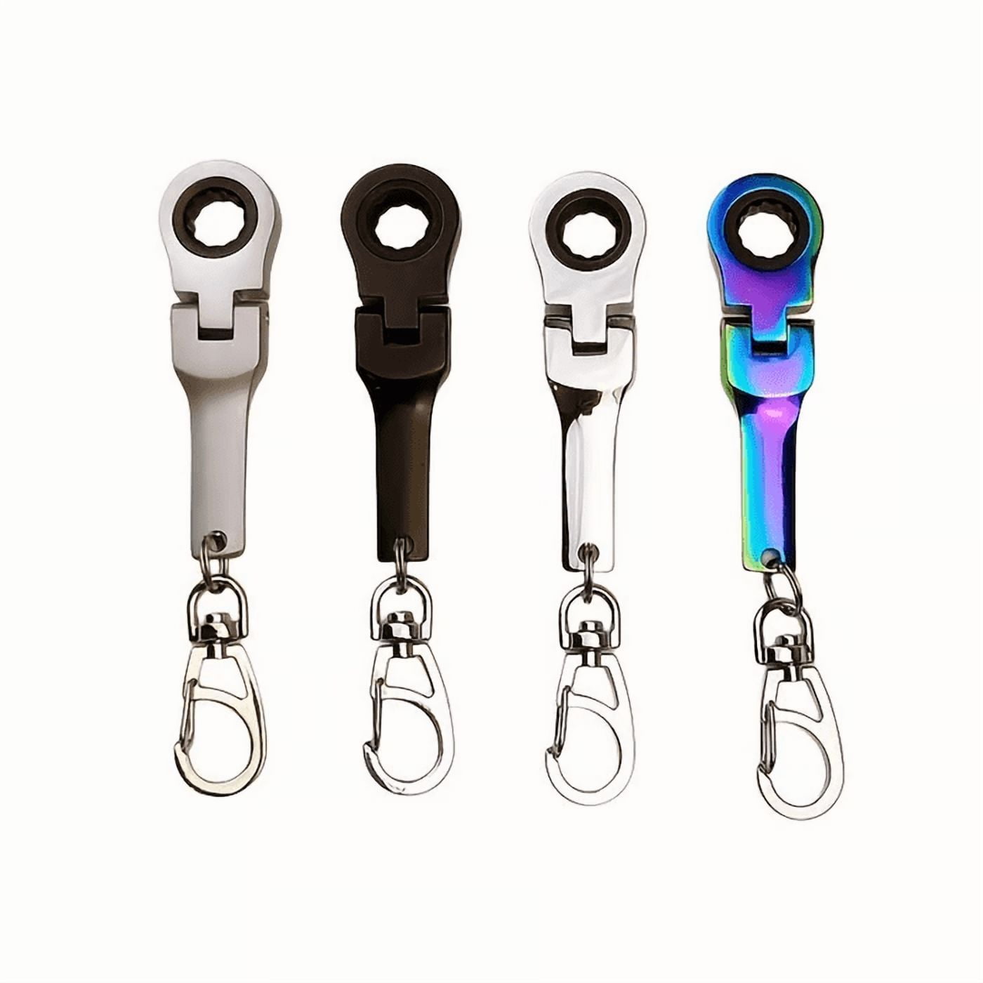 10mm Ratchet Wrench Keychain | Multi-Functional Adjustable Steel Tool ...