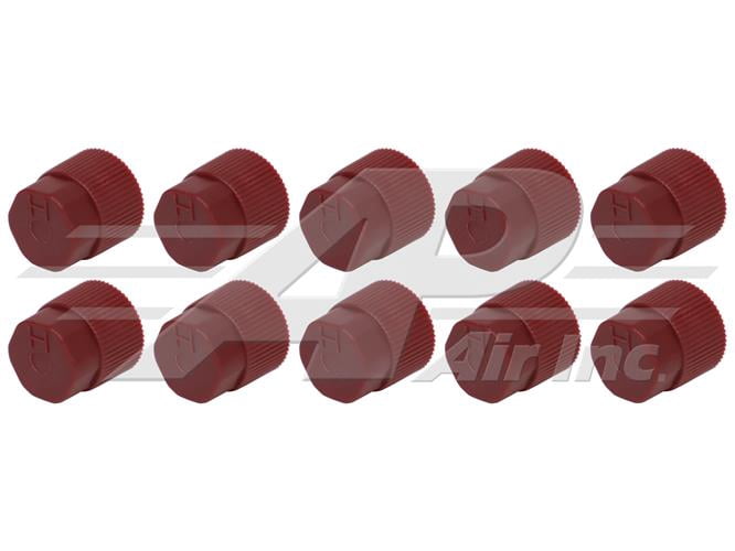 10mm Red Hi Side R134a Service Cap, High Flow Charge Fittings - 10 Pack ...