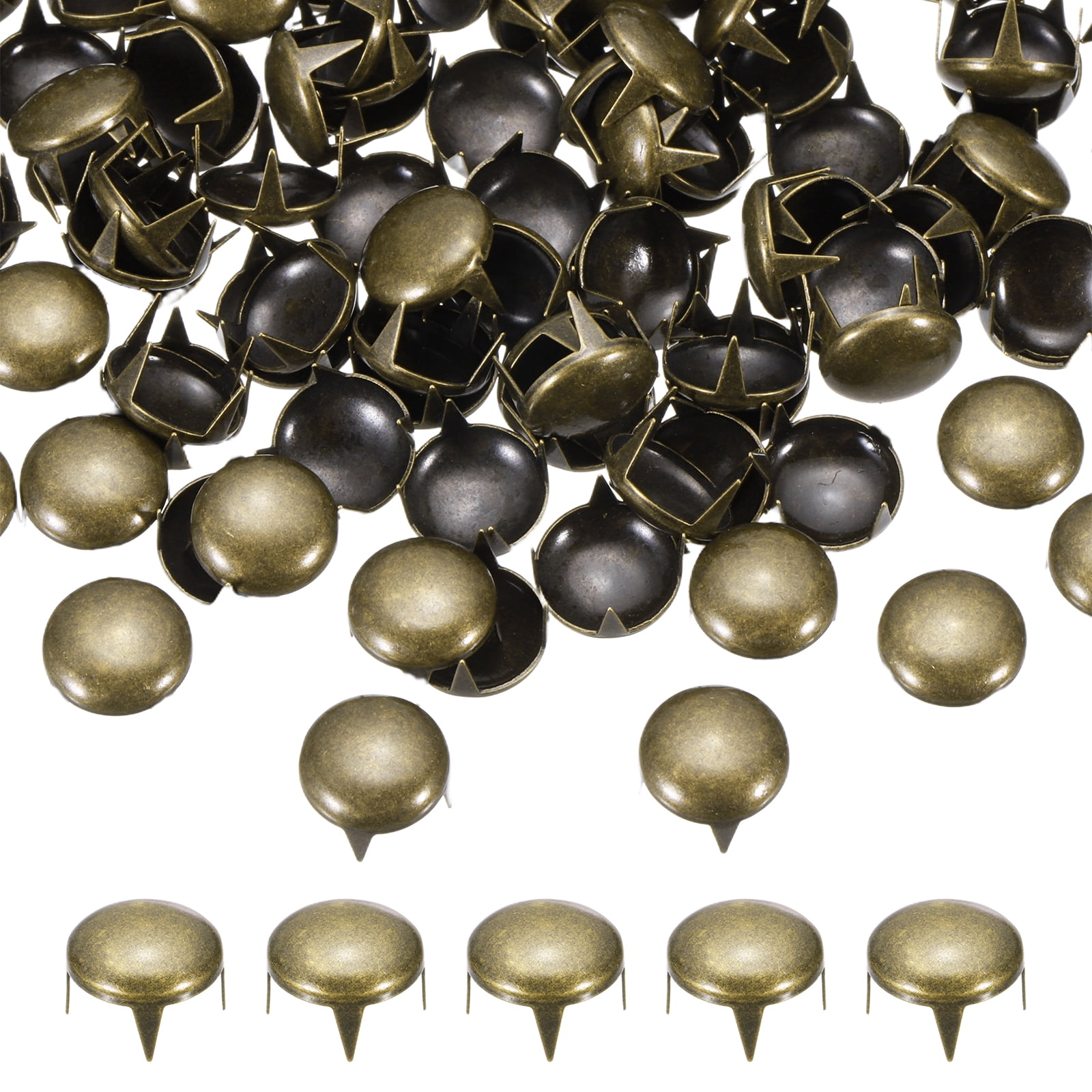 10mm Round Dome Rivet, 180 Pcs Metal 4 Claw Spike Spot Stud Punk Rock ...