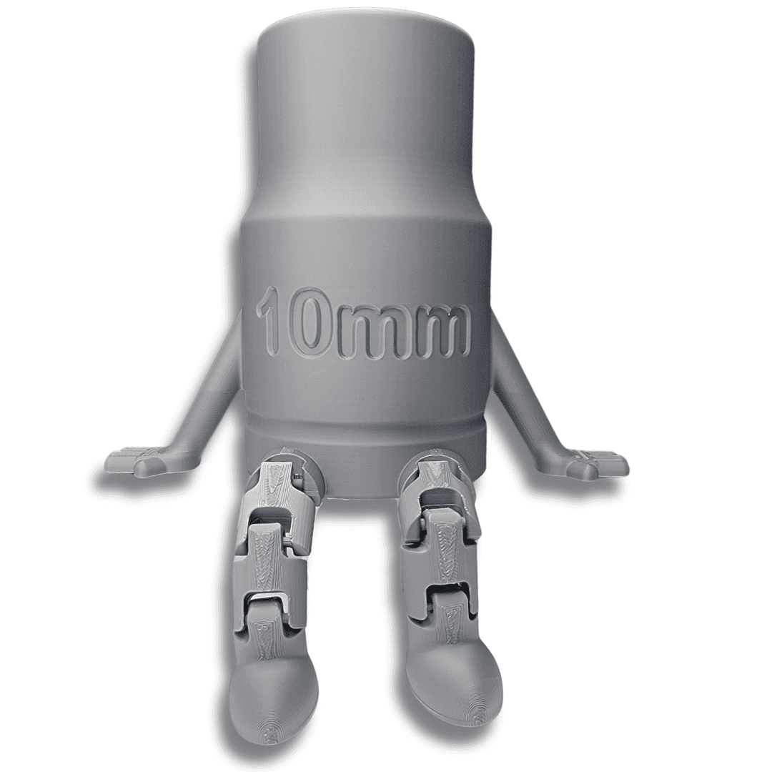 10mm Socket Buddy Figurine, Articulating Legs, 6" Tall, Silver ...