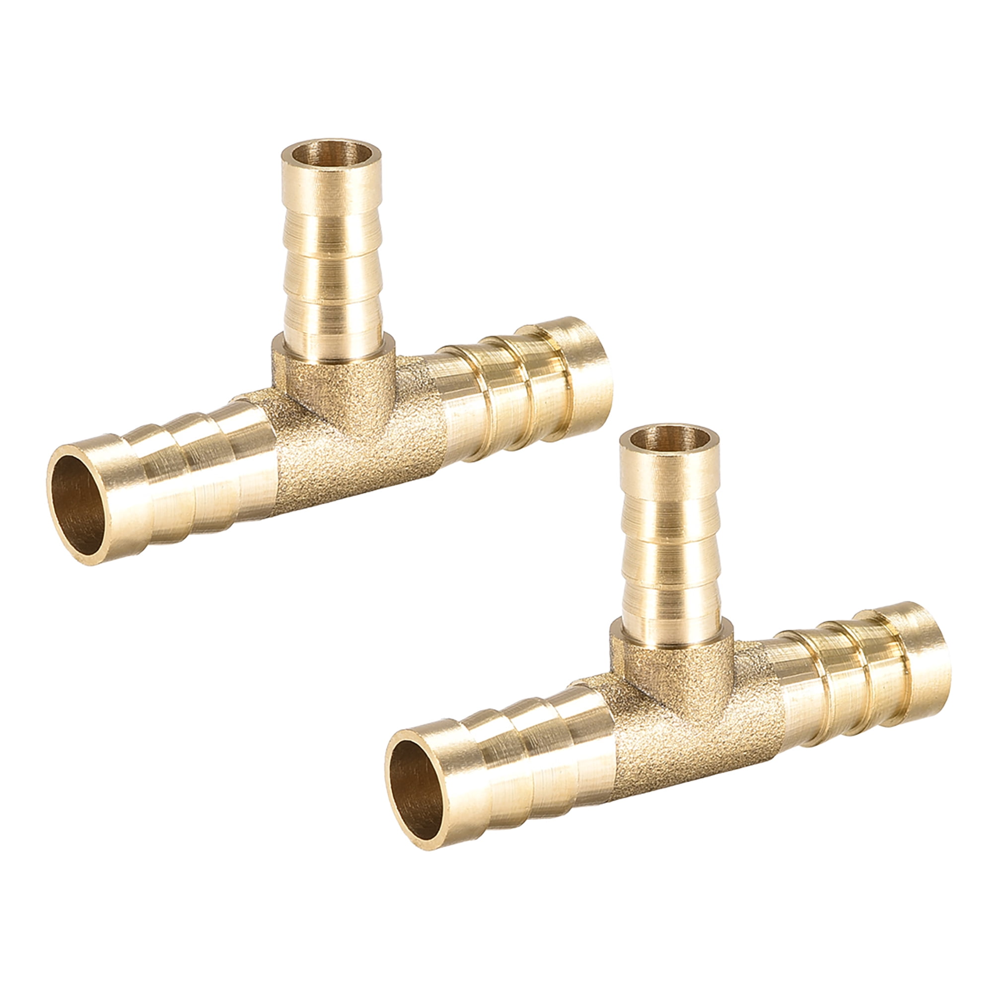 10mm x 6mm x 10mm Brass Hose Reducer Barb Fitting Tee T-Shaped 3 Way ...