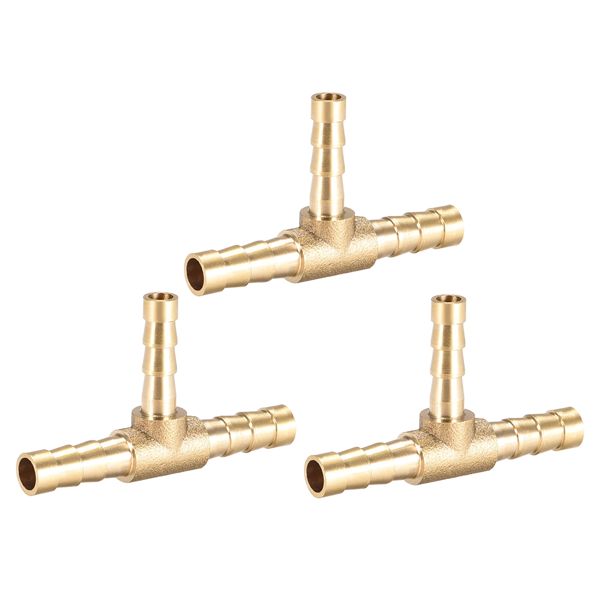 10mm x 6mm x 10mm Brass Hose Reducer Barb Fitting Tee T-Shaped 3 Way ...