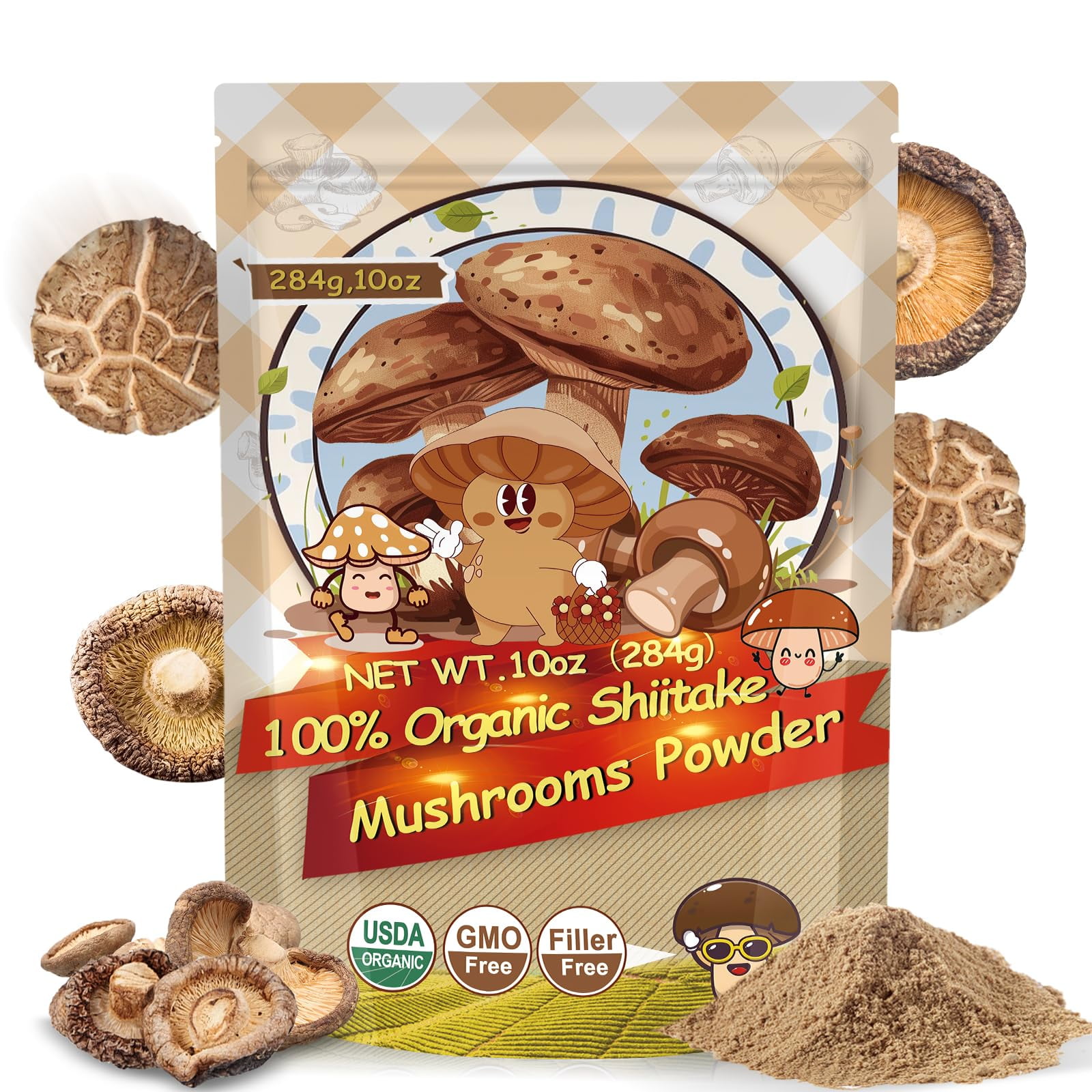 10oz Dried Shiitake Mushroom Powder HYZ01 - 100% Pure Umami Flavor for ...