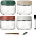 10oz Glass Jars with Lids - Set Of 4, Overnight Oats Containers with ...
