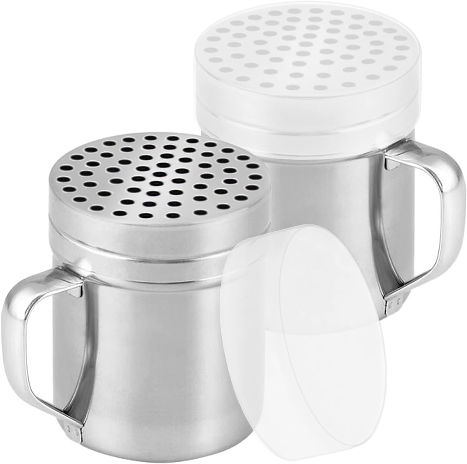 10oz Metal Parmesan Cheese Shakers with Large Holes - With Handle ...