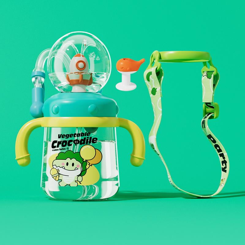 10oz Spill-Proof Rocket Ship & Whale Fountain Sippy Cup – BPA-Free ...