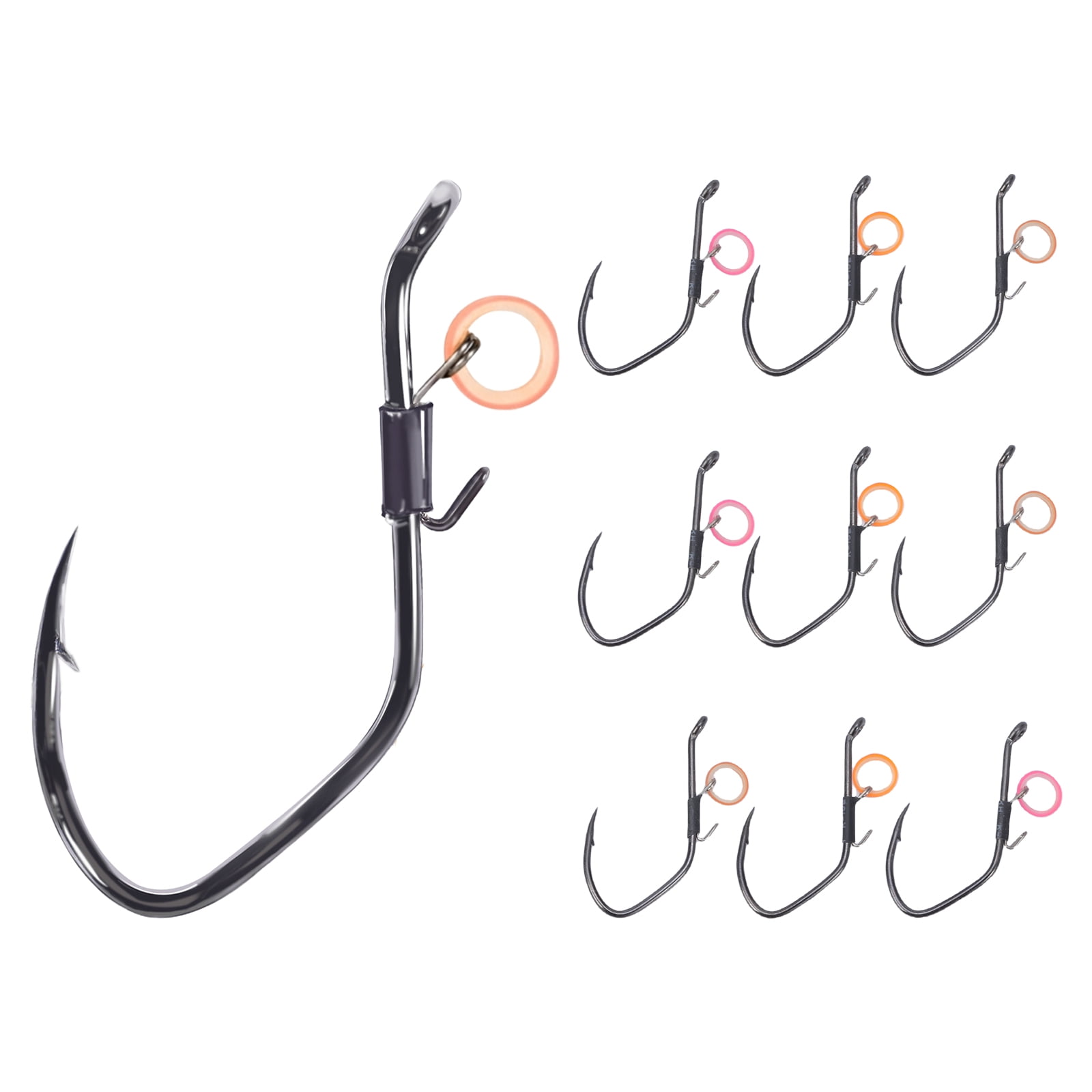 10pack Coated High Carbon Steel Barbed Fish Hook With Eye Carps Fishing ...