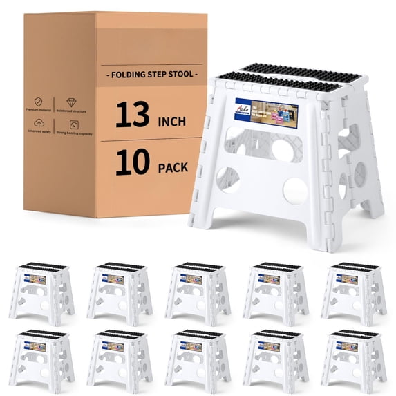 10pack Folding Step Stool - 13" Height Heavy Duty Stools For Adults And ...