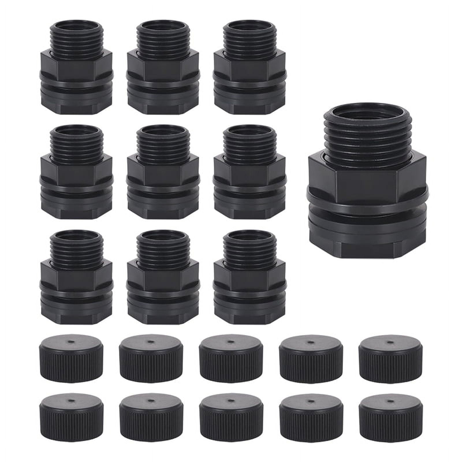 10pack Garden Hose Bulkhead Fitting with Plug, Dual 1/2inch Female NPT ...