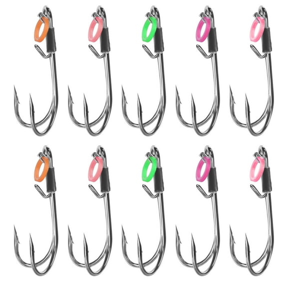 10pack High Performances Double Hook Maritimes Angling Tackle Double Hook for Freshwater And ...