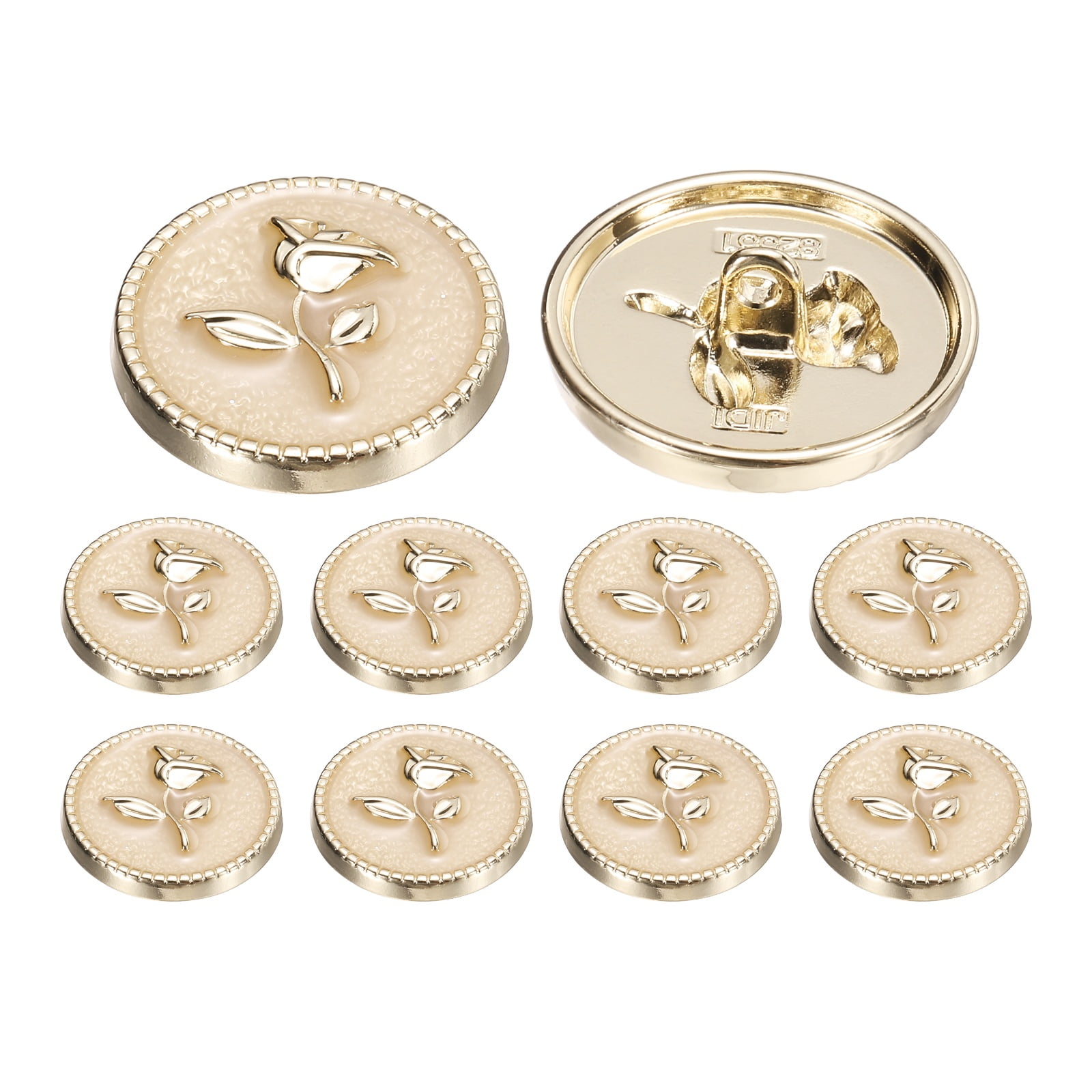 10pack Metal Shank Button, 17.5mm/0.69" Vintage Round Tulip Flower ...