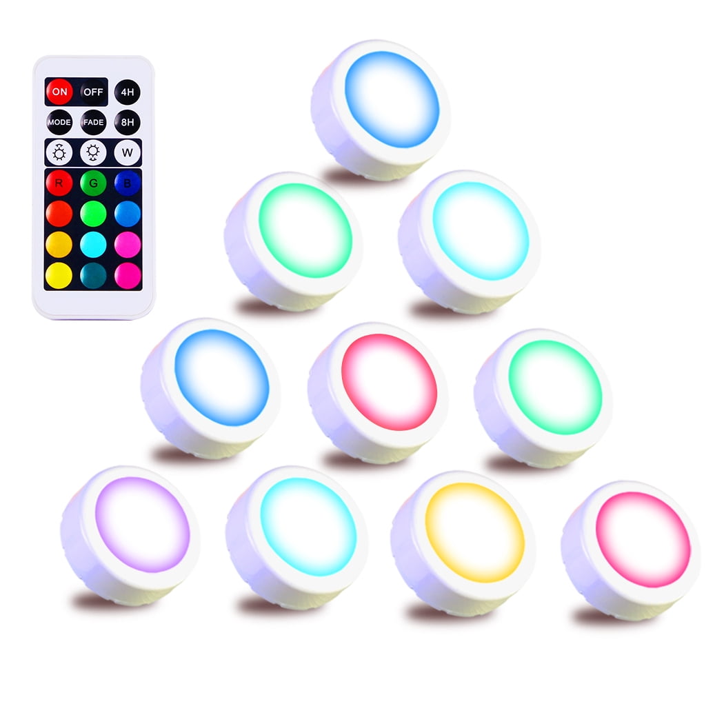 10pack Multing color under cabinet light with remote control color ...