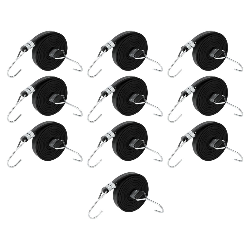 10pack Regulable Elastics Rubber Cord with Hook Weather Resistant ...