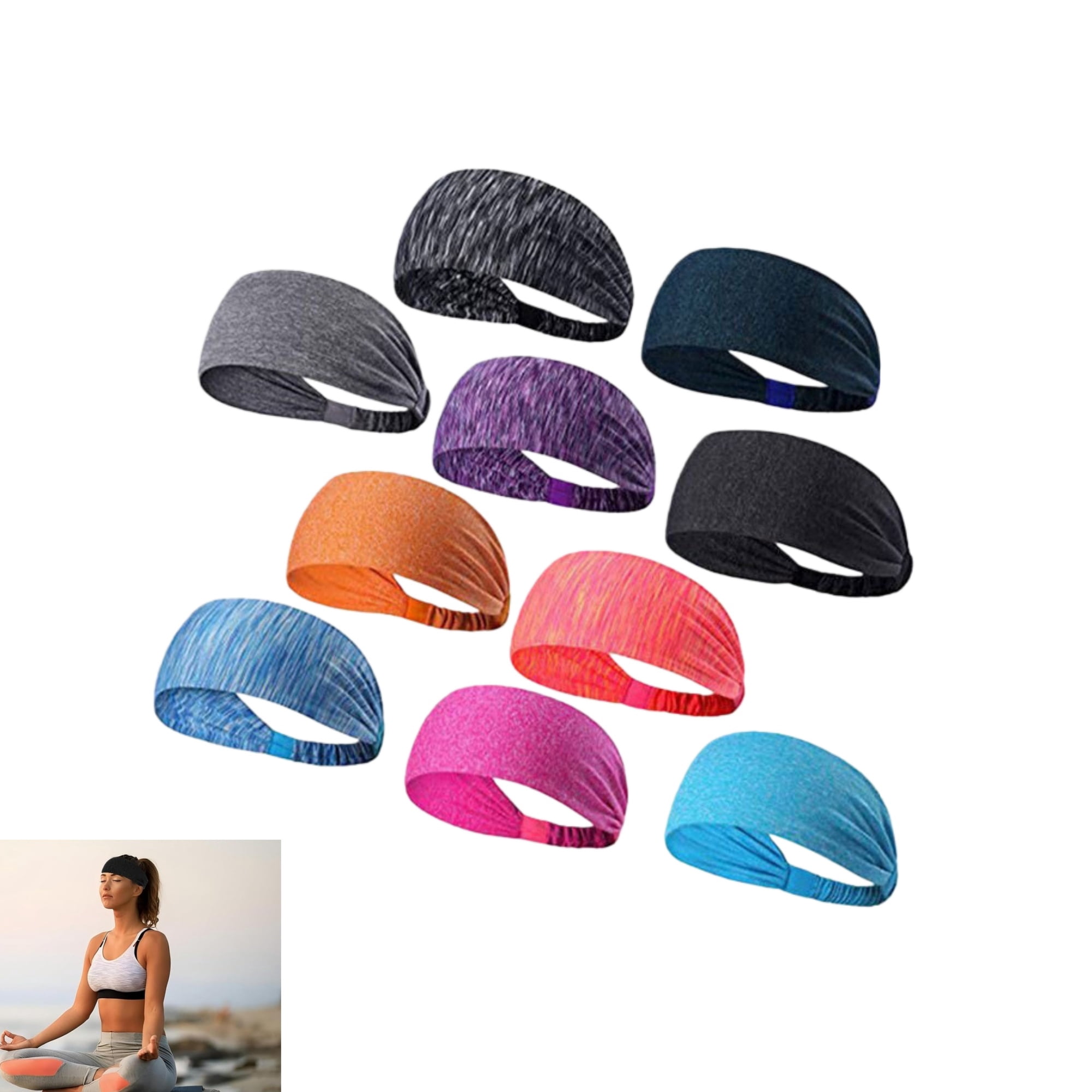 10pack Running Headbands,Men's Sports Headband,Workout Headbands for ...