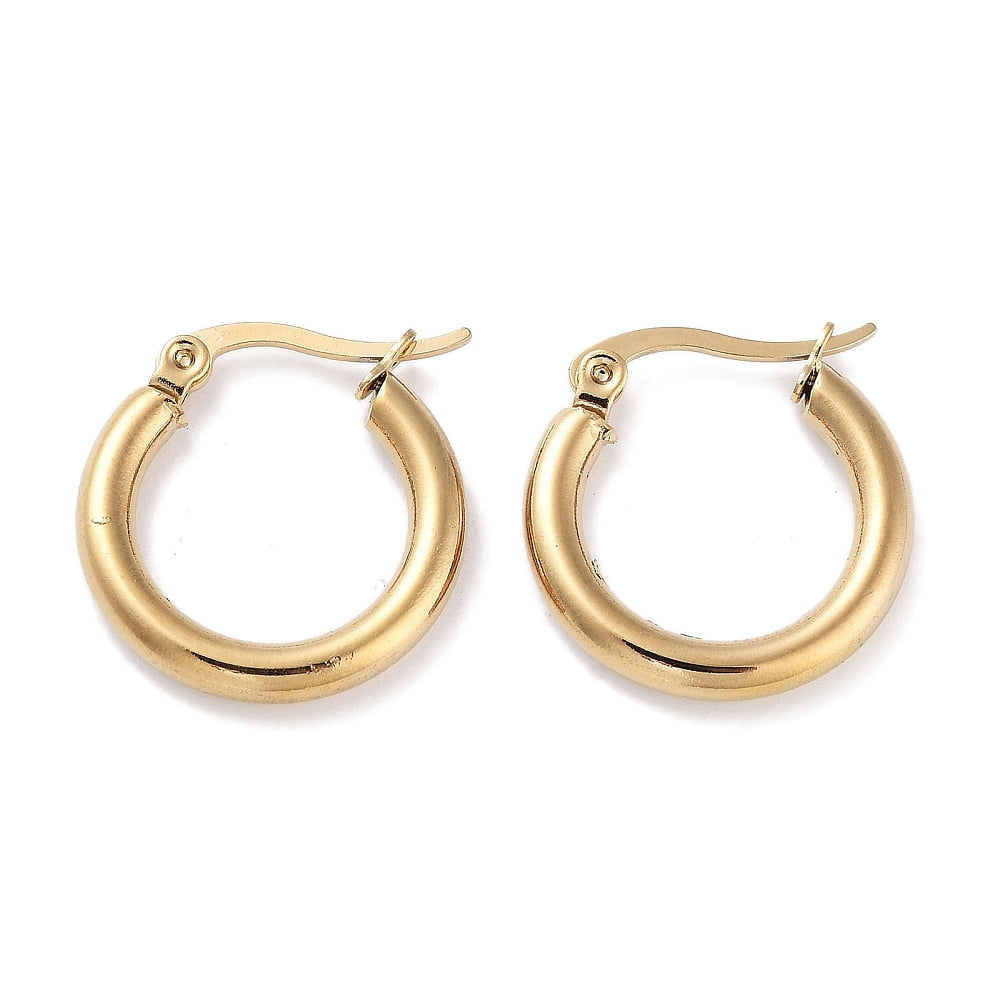10pairs Ring 304 Stainless Steel Hoop Earrings for Women Men Golden 9 ...