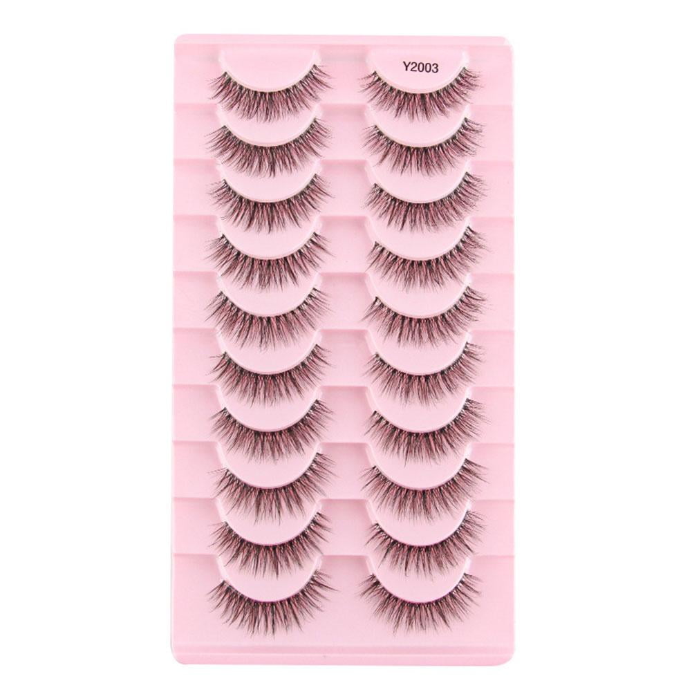10pairs Transparent Stem Fake Eyelashes, Simulating Natural Curling ...