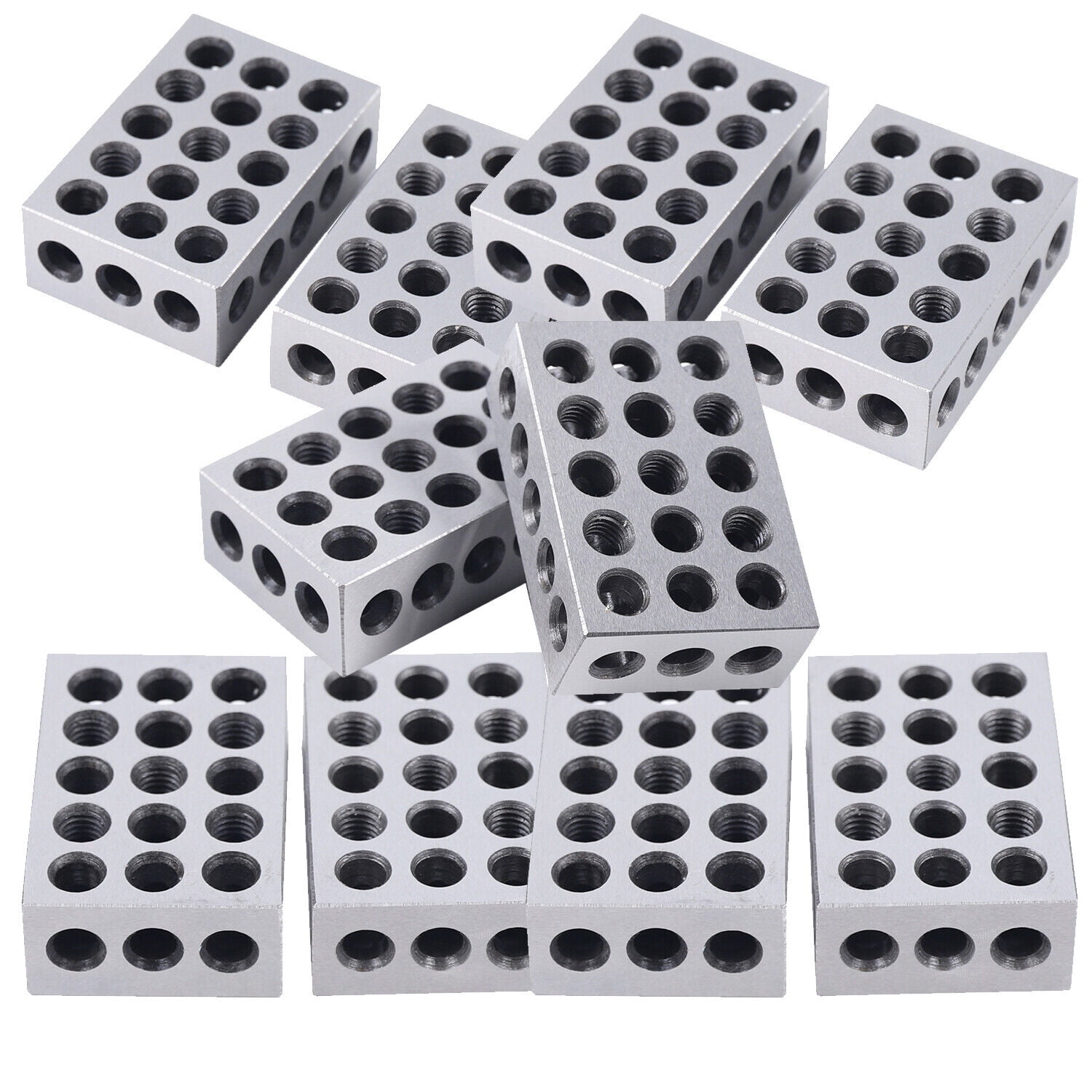 10pc 1-2-3" Precision Blocks 23 Holes Set up Block Set 0.0001" Matched ...