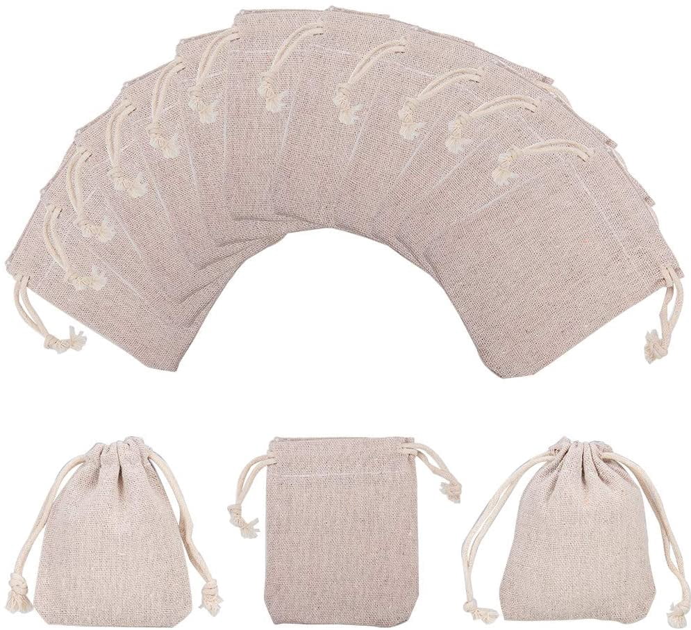 10pc 10 Pcs 3.54x3.15 Inch Wheat Cotton Gift Bags Samples Pouches ...
