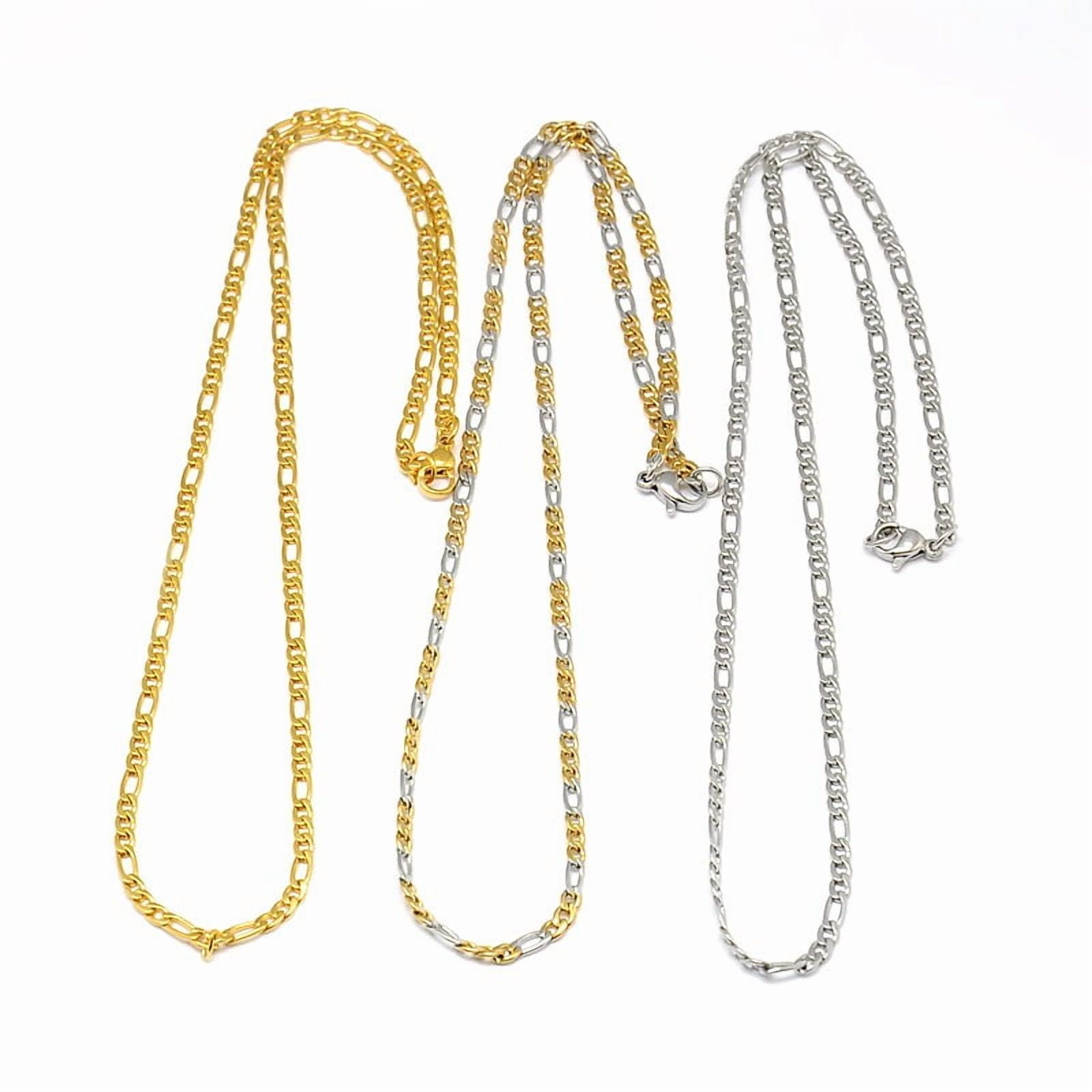 10pc 304 Stainless Steel Figaro Mixed Color Chain Necklace Making 17.91 ...