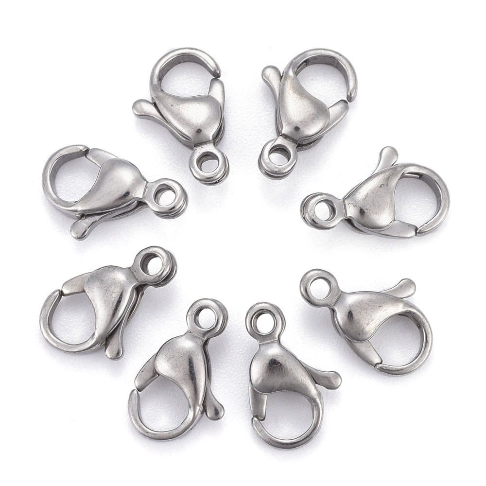 10pc 304 Stainless Steel Lobster Claw Clasps Parrot Trigger Clasps ...