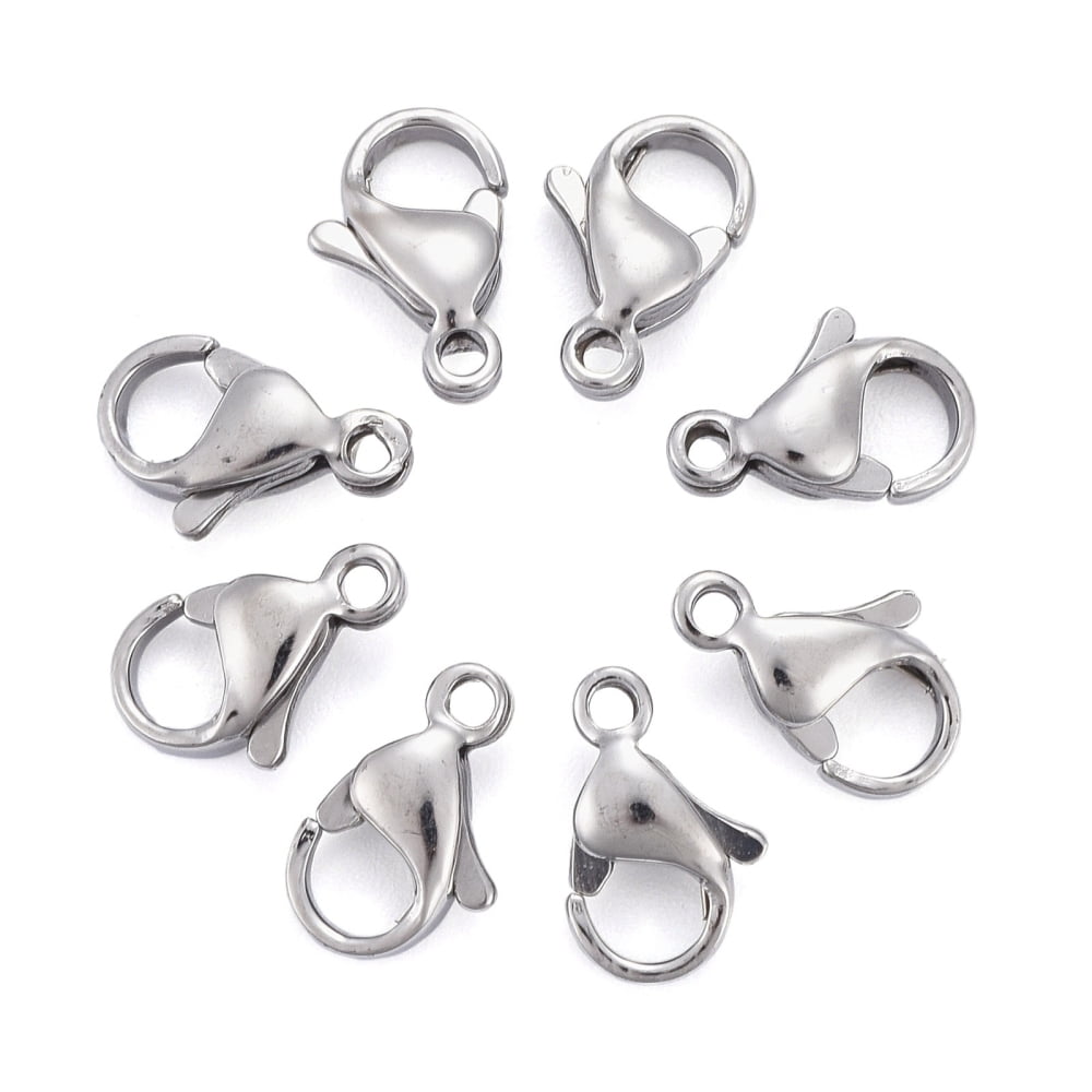 10pc 304 Stainless Steel Lobster Claw Clasps Parrot Trigger Clasps ...