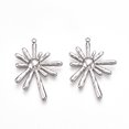 10pc 304 Stainless Steel Pendants Sun Charm Anti- Stainless Steel Color ...