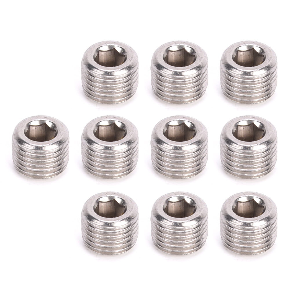 10pc 304 Stainless Steel Pipe Fittings, Plug Head Male Thread BSPP Hex ...