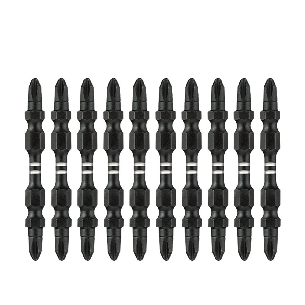 10Pc 65Mm Screwdriver Bit Double Head Cross Screw Driver Bit 1/4" Hex ...