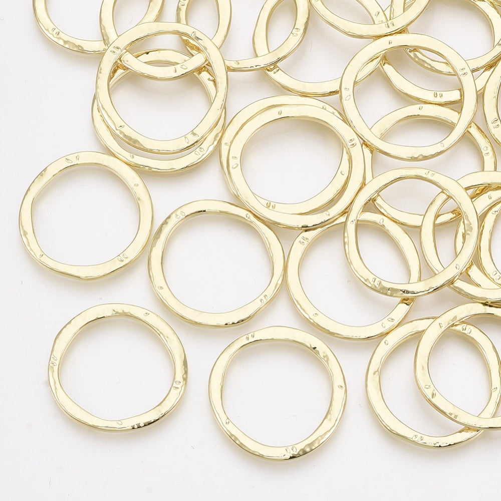 10pc Alloy Linking Rings Ring Light Gold 23x24x2mm Inner Diameter: 19mm ...